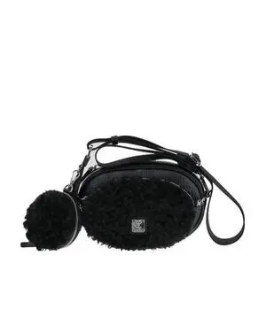 Mcm Ecological Fur Cross-body Bag With Monogram Detail