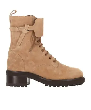 JIMMY CHOO Rosabel Lace-up Boots - Nude