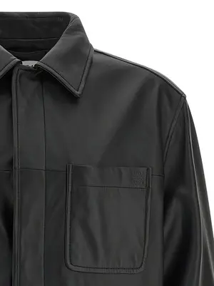 Loewe Curved Hem Leather Shirt