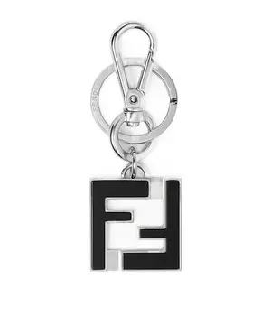 Fendi Squared Ff Key Ring - Black