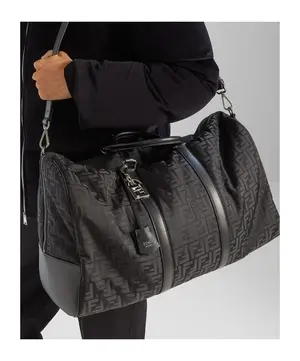 Fendi Squared Ff Key Ring - Black