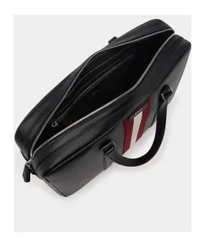 Bally Code Logo Striped Briefcase