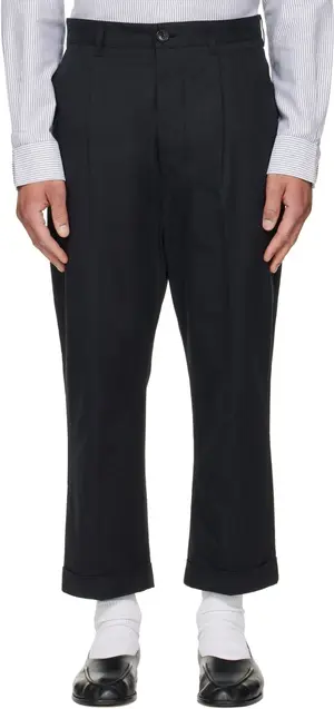AMI Paris Pleated Straight Leg Trousers