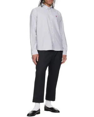 AMI Paris Pleated Straight Leg Trousers