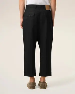 AMI Paris Pleated Straight Leg Trousers
