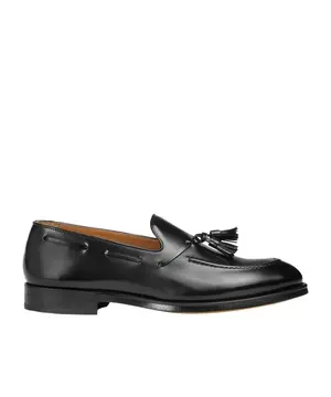 DOUCAL'S Leather Loafer With Tassels - Black