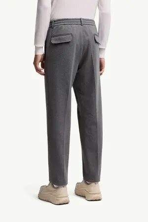 Moncler Cotton Blend Tailored Trousers - Grey
