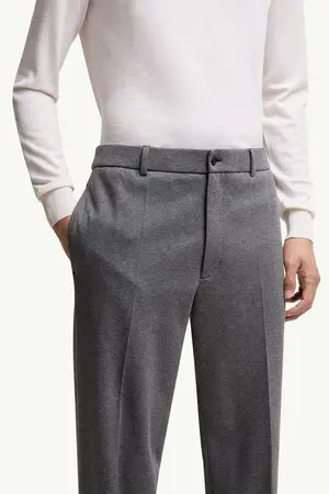 Moncler Cotton Blend Tailored Trousers - Grey