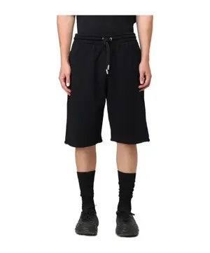 Off-White Diagonal Arrow Print Drawstring Bermuda Shorts - Black