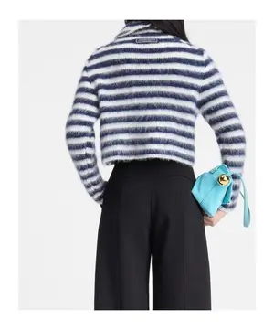 Jacquemus Striped Knit Asymmetrical Turtleneck Jumper - Multi-navy