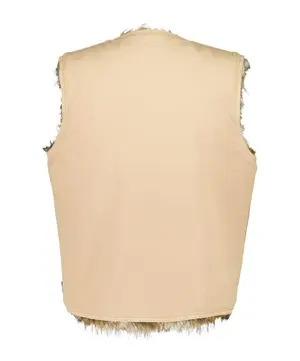 MAISON MARGIELA Sleeveless Zip-up Vest With Faux Fur Trim