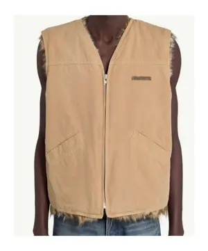 MAISON MARGIELA Sleeveless Zip-up Vest With Faux Fur Trim