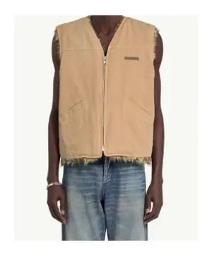 MAISON MARGIELA Sleeveless Zip-up Vest With Faux Fur Trim
