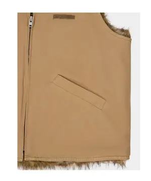 MAISON MARGIELA Sleeveless Zip-up Vest With Faux Fur Trim