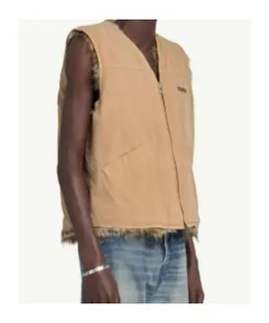 MAISON MARGIELA Sleeveless Zip-up Vest With Faux Fur Trim