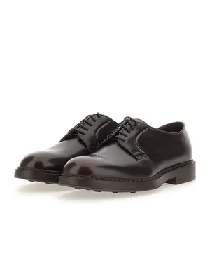 DOUCAL'S Round-toe Lace-up Derby Shoes - Black