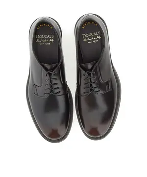 DOUCAL'S Round-toe Lace-up Derby Shoes - Black