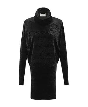 Saint Laurent High Neck Long-sleeved Top - Black