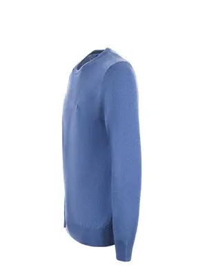Polo Ralph Lauren Embroidered Crewneck Knit Jumper - Blue