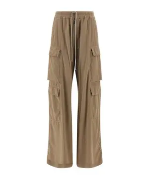 Rick Owens Wide Leg Cargo Pants With Drawstring And Zip Flap Pockets - Light Brown