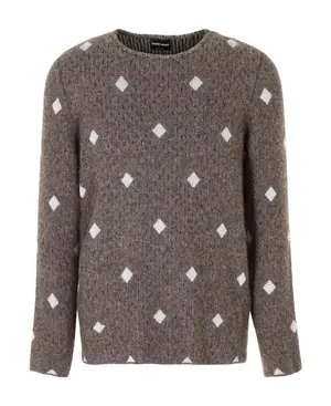 Giorgio Armani Diamond Jacquard Crew Neck Jumper