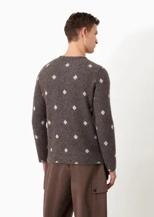 Giorgio Armani Diamond Jacquard Crew Neck Jumper