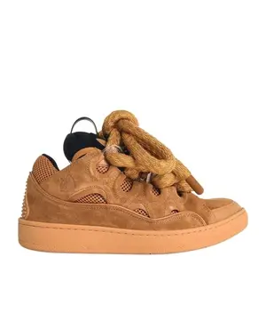 LANVIN Curb Lace-up Sneakers - Brown