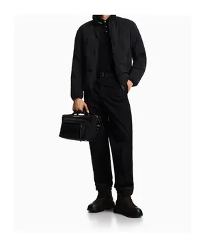Emporio Armani Inlaid All-over Micro Eagles Full-zip Down Jacket