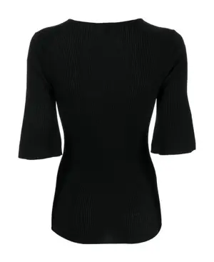 BY MALENE BIRGER Ribbed Knit Scoop Neck T-shirt