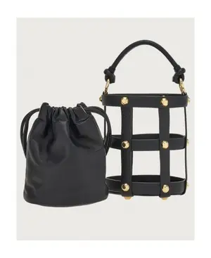 FERRAGAMO Cage Bucket Bag - Black