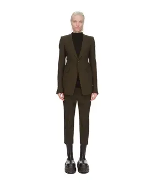 Rick Owens Ribbed High Neck Long Sleeve Sweater
