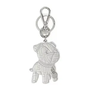 Fendi Ito Dog Motif Pendant Key Ring - Silver