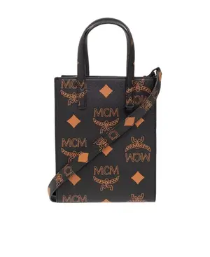 Mcm Logo Shoulder Bag - Black