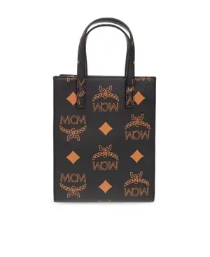Mcm Logo Shoulder Bag - Black
