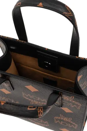 Mcm Logo Shoulder Bag - Black