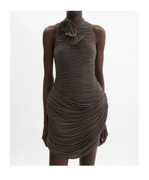Magda Butrym High-neck Draped Mini Dress
