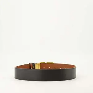 Valentino Garavani Vlogo Reversible Leather Belt - Black