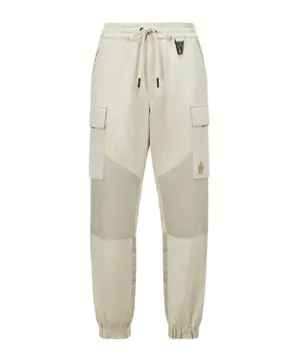 Moncler Cotton Linen Jogging Pants - Light Beige