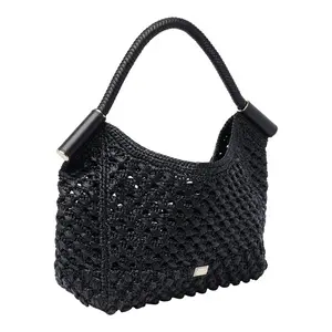Dolce & Gabbana Woven Top Handle Bag With Logo Plaque