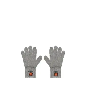 Kenzo Wool Gloves With Boke Flower Crest