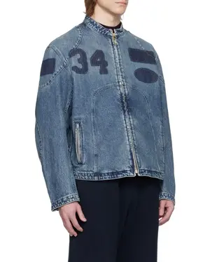 AMBUSH Paneled Graphic Denim Rider Jacket