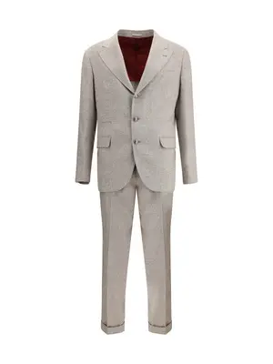 Brunello Cucinelli Prince Of Wales Flannel Tailored Suit - No