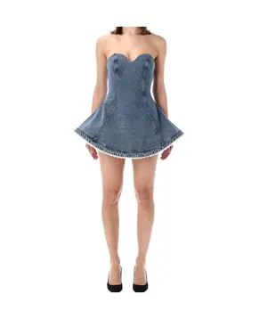 Magda Butrym Denim Washed Bustier Dress