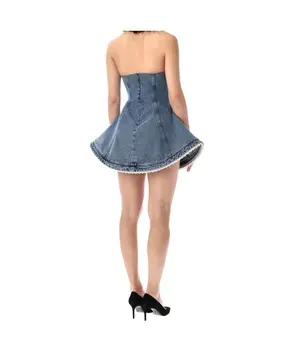 Magda Butrym Denim Washed Bustier Dress