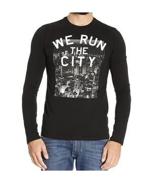 Emporio Armani Round Collar And Long-sleeved T-shirt - Black