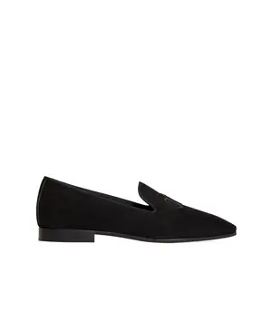 Celine Triomphe Slipper In Suede Calfskin