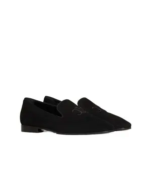 Celine Triomphe Slipper In Suede Calfskin