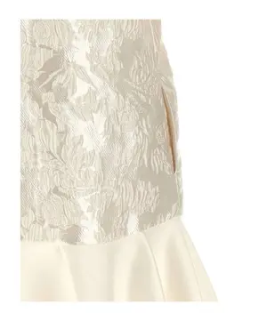 GANNI Satin Cloque Mini Dress - Egret