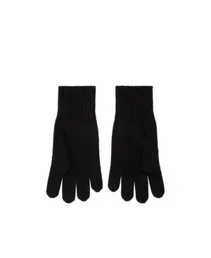 Celine Ribbed Wool Gloves With Embroidery