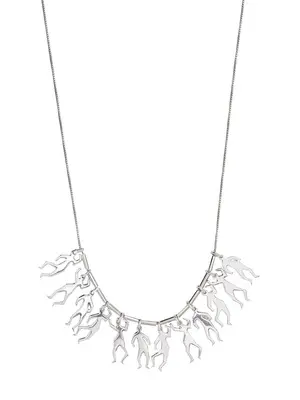 Bottega Veneta Silver Figure Charm Necklace
